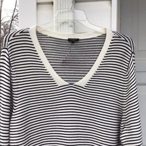 Talbots | Sweaters | Nwt Talbots Perfect For Leggings Cream Navy Stripe ...